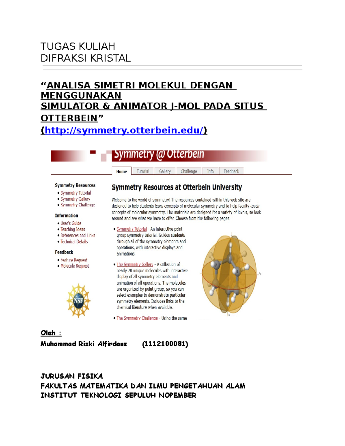 1112100081- Muhammad Rizki A - TUGAS KULIAH DIFRAKSI KRISTAL “ANALISA ...