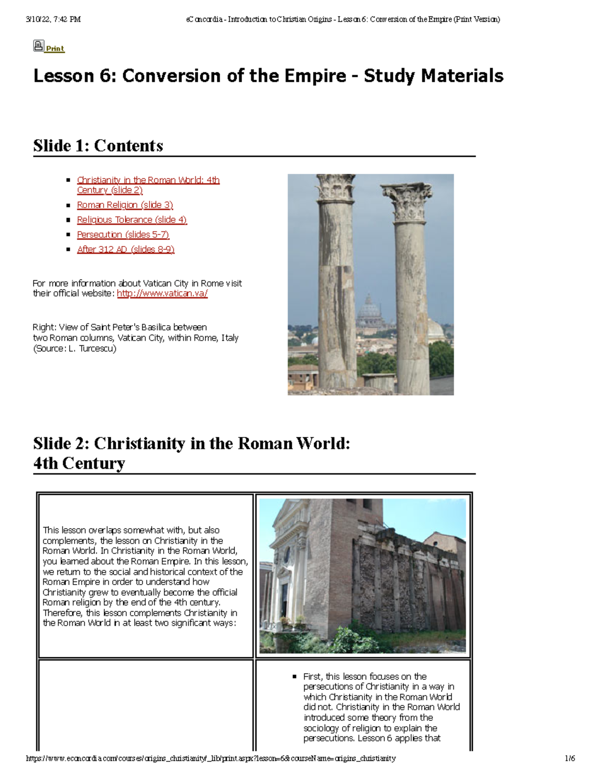 Introduction to Christian Origins Notes Lecture 6 - Print Lesson 6 ...