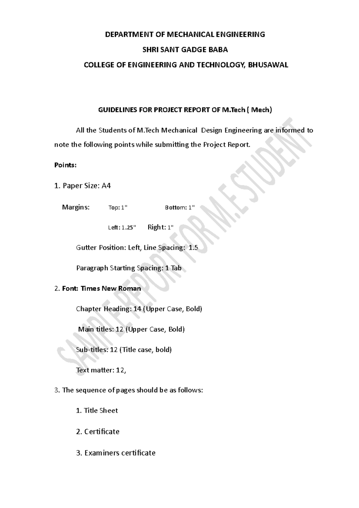 ME Design Engineering project format - DEPARTMENT OF MECHANICAL ...