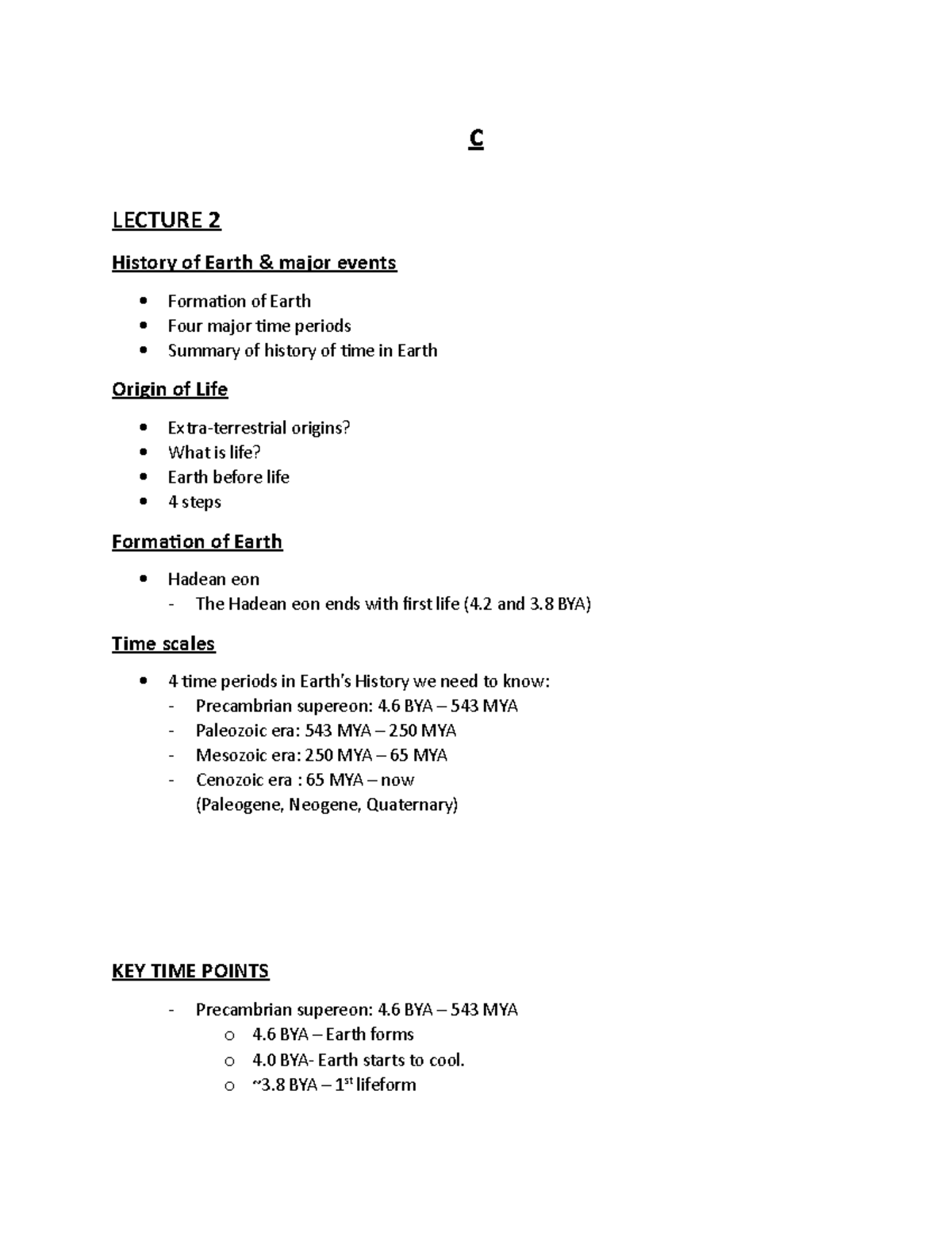 Review 1 - Introduction to Evolutionary Biology BIO 200 my own notes ...