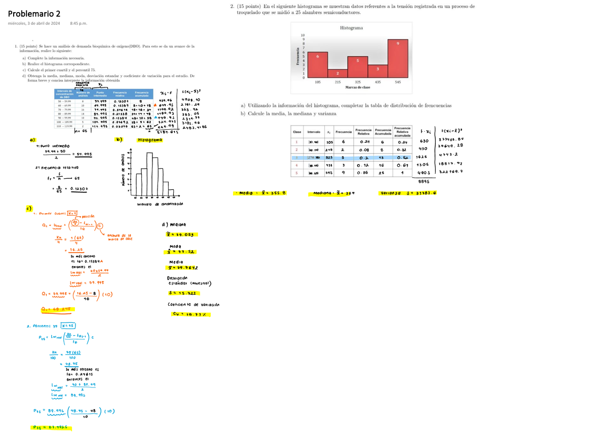 Problemario 2 - Ejercicio de probabilidad de examen parcial - Probabilidad y estadistica - Studocu