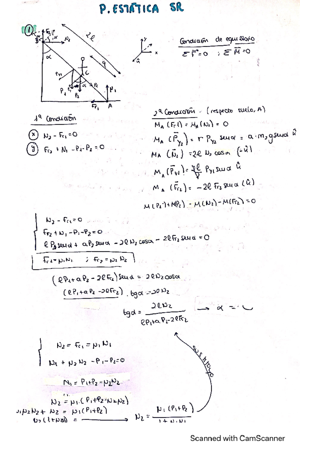 Problemas Resueltos Estatica Solido Rigido - Física I - Studocu