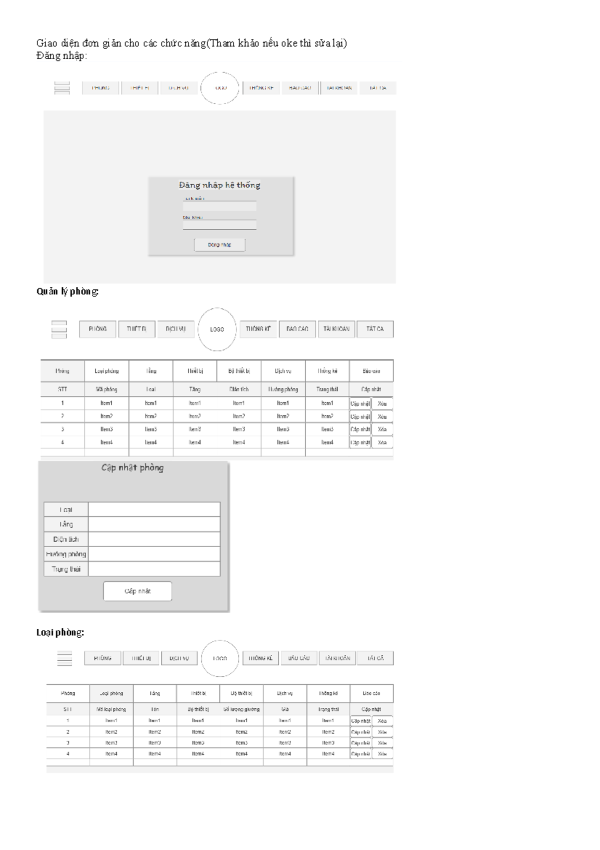 Bao Cao KTMT - ádfasdf - Giao diện đơn giản cho các chức năng(Tham khảo ...