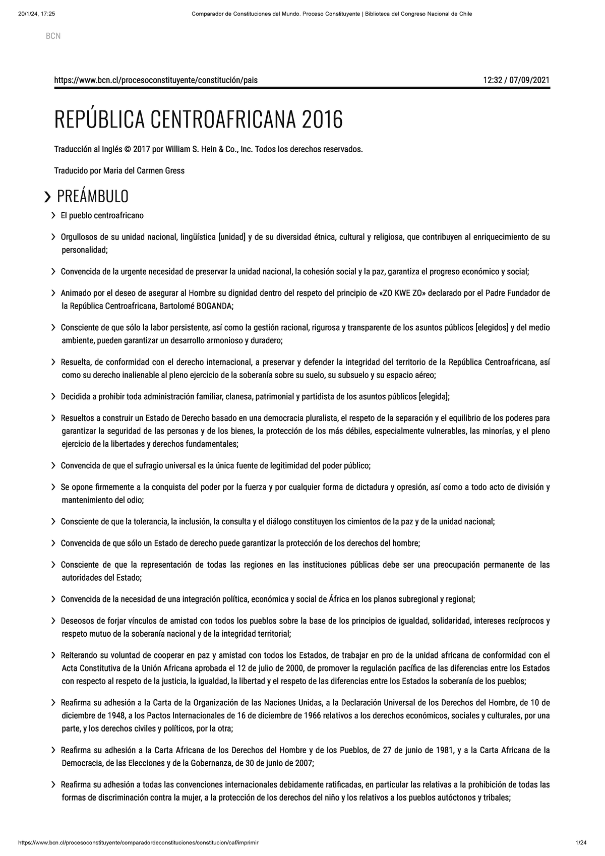Comparador de Constituciones del Mundo. Proceso Constituyente ...