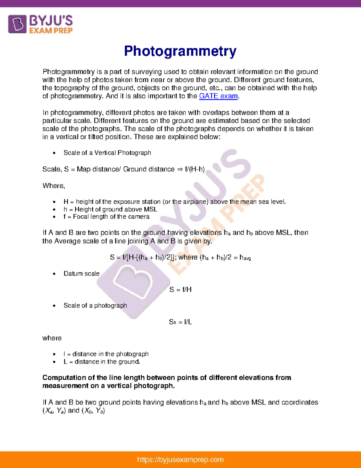Photogrammetry gate notes 29 - Photogrammetry Photogrammetry is a part ...