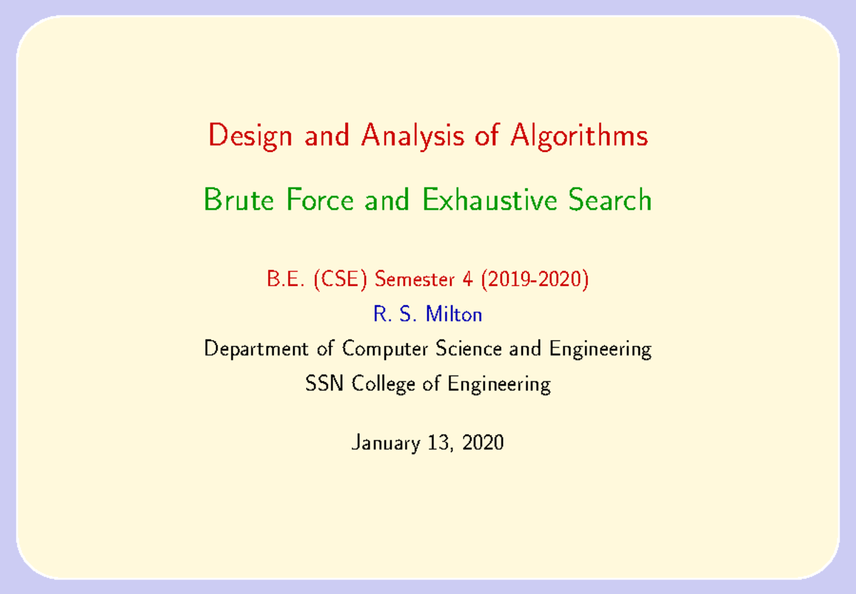 2019 lecture 06 brute force v1 - Design and Analysis of Algorithms ...