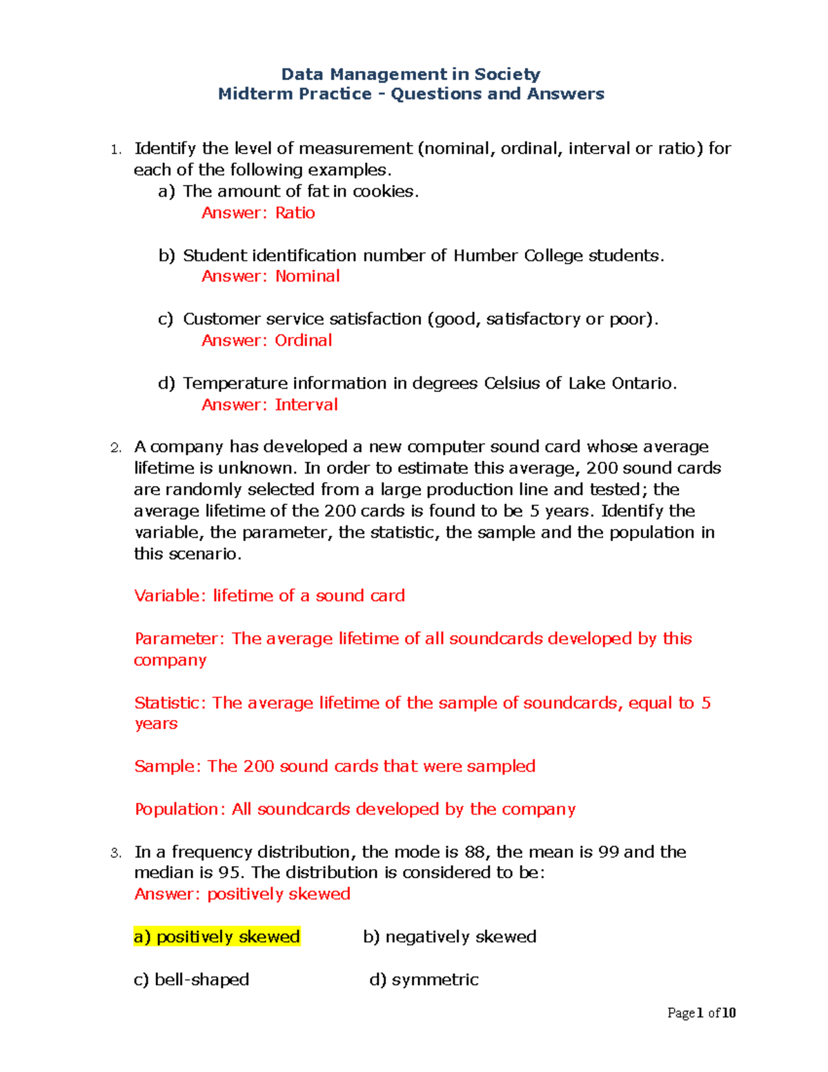 Midterm Practice Questions and Answers.pdf - Data Management in Society ...