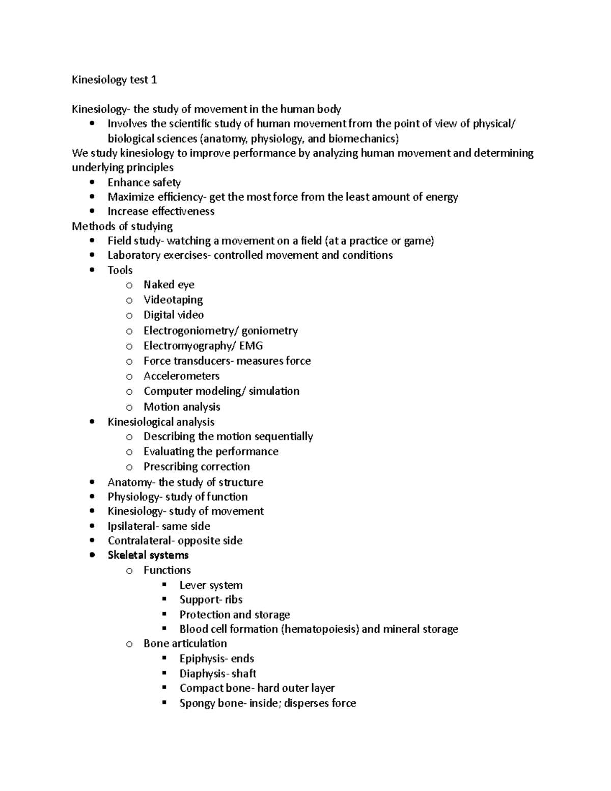Kinesiology test 1 - skull o amphiarthrosis- slightly movable i. pelvis ...