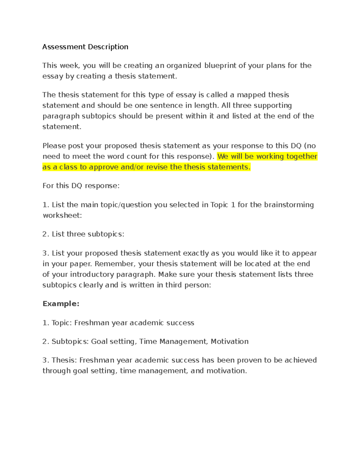 Unv-104 t3 dq 1 - The discussion question from the week of three ...