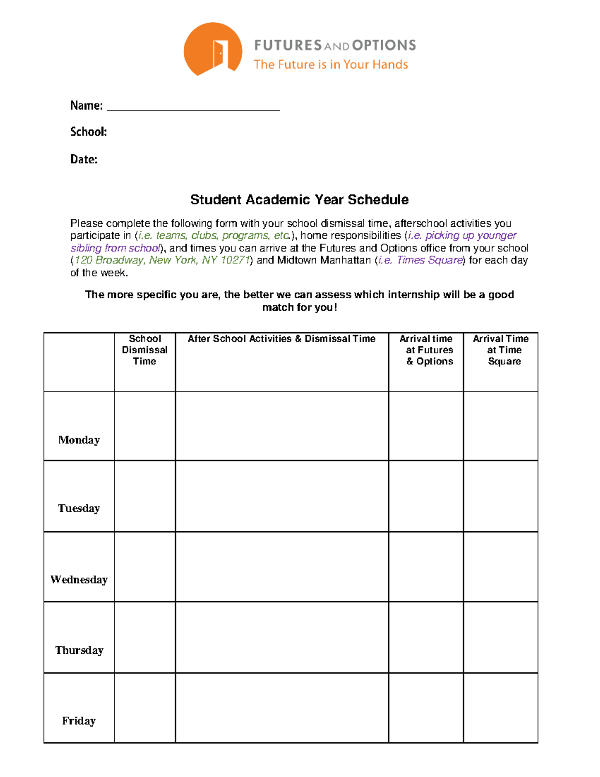 One-on-one-Schedule-Form-Academic-Year-and-Summer-en-us copy - Student ...