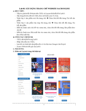 Lab03: Web SachOnline (Phân Trang User) - Lab 03: XÂY DþNG CÁC TRANG ...