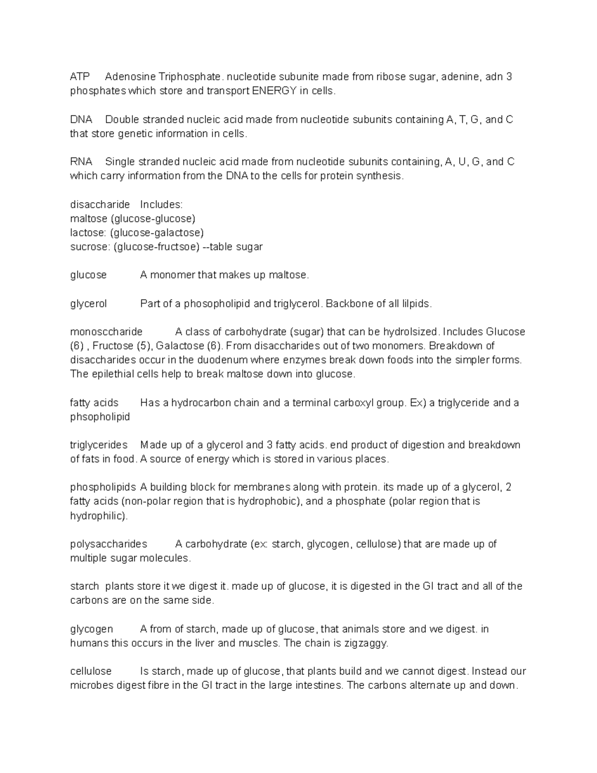 Biology ch 12 - class notes - ATP Adenosine Triphosphate. nucleotide ...