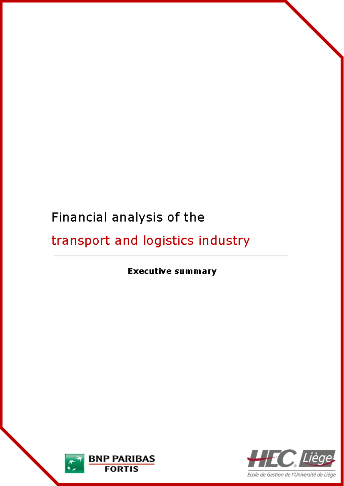 financial analysis transport logistics - Financial analysis of the ...