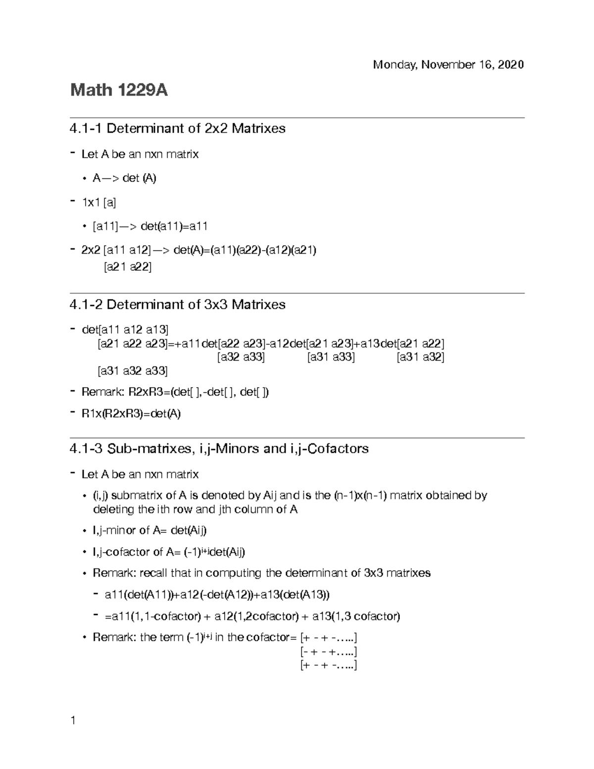 Math1229A Week 11 Notes PDF - Monday, November 16, 2020 Math 1229A 4-1 ...