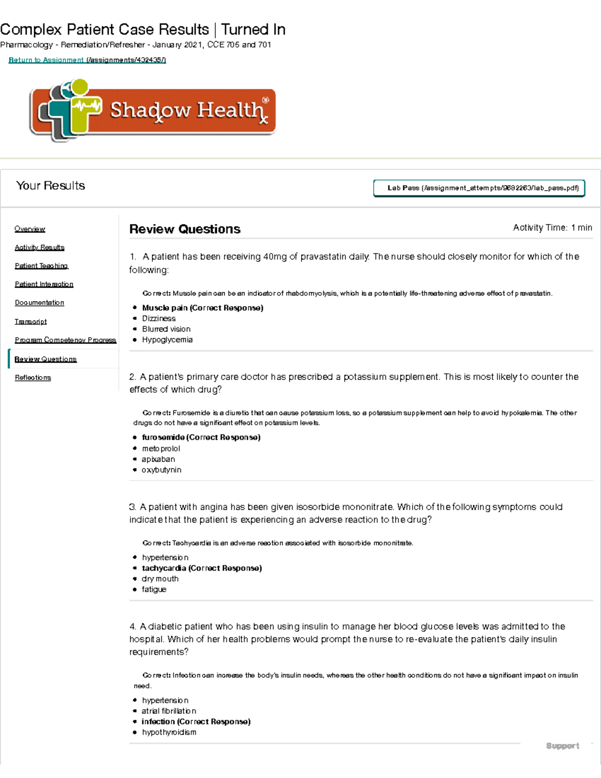 Review questions - Health and Illness Across the Lifespan - Complex ...