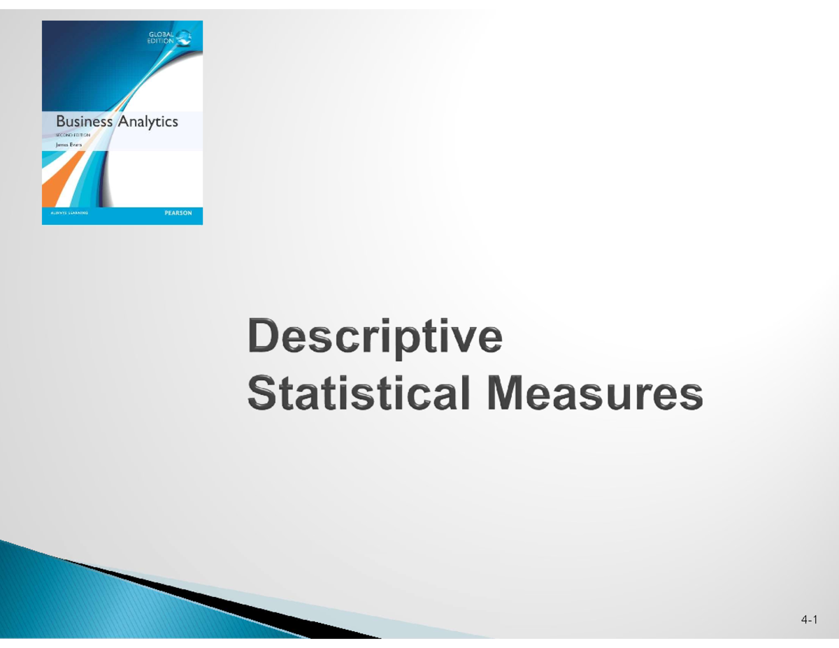Descriptive Statistical Measures - slides - Population - all items of ...