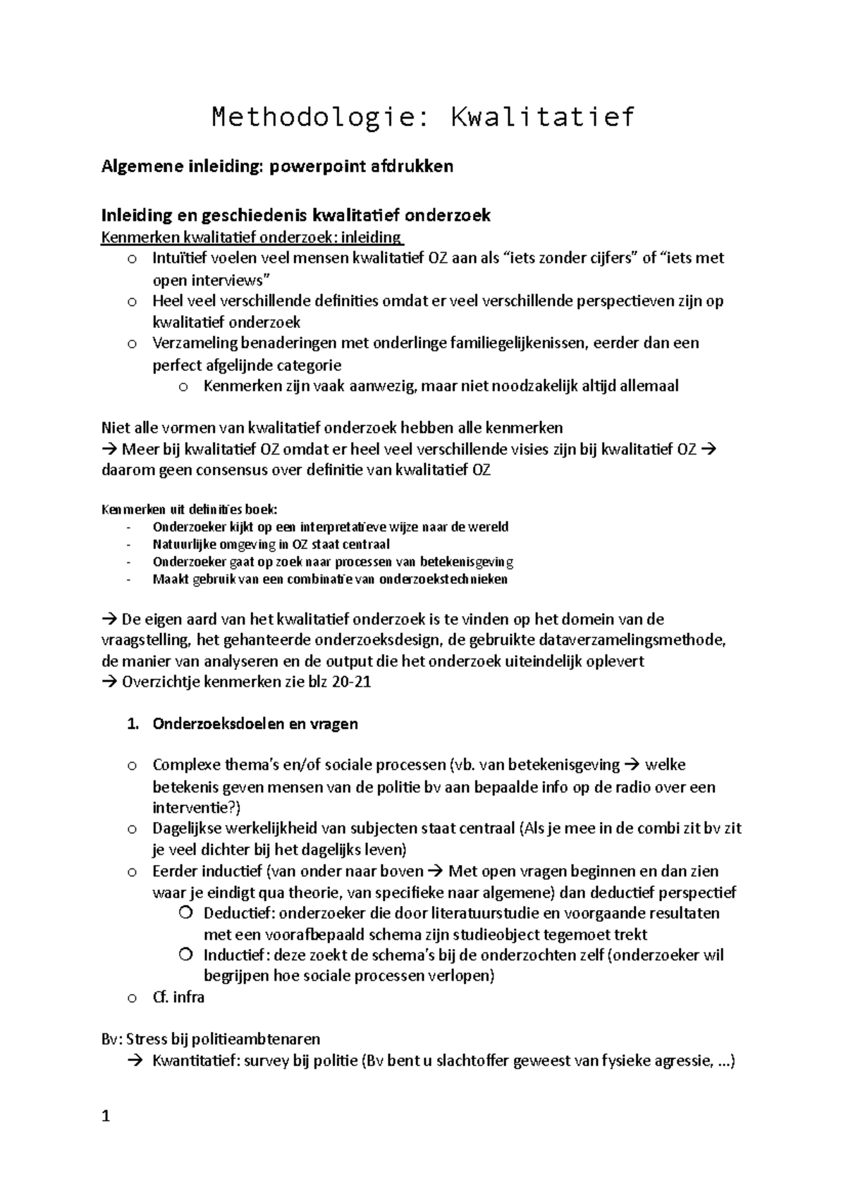 Methodologie Kwali - Methodologie: Kwalitatief Algemene inleiding ...
