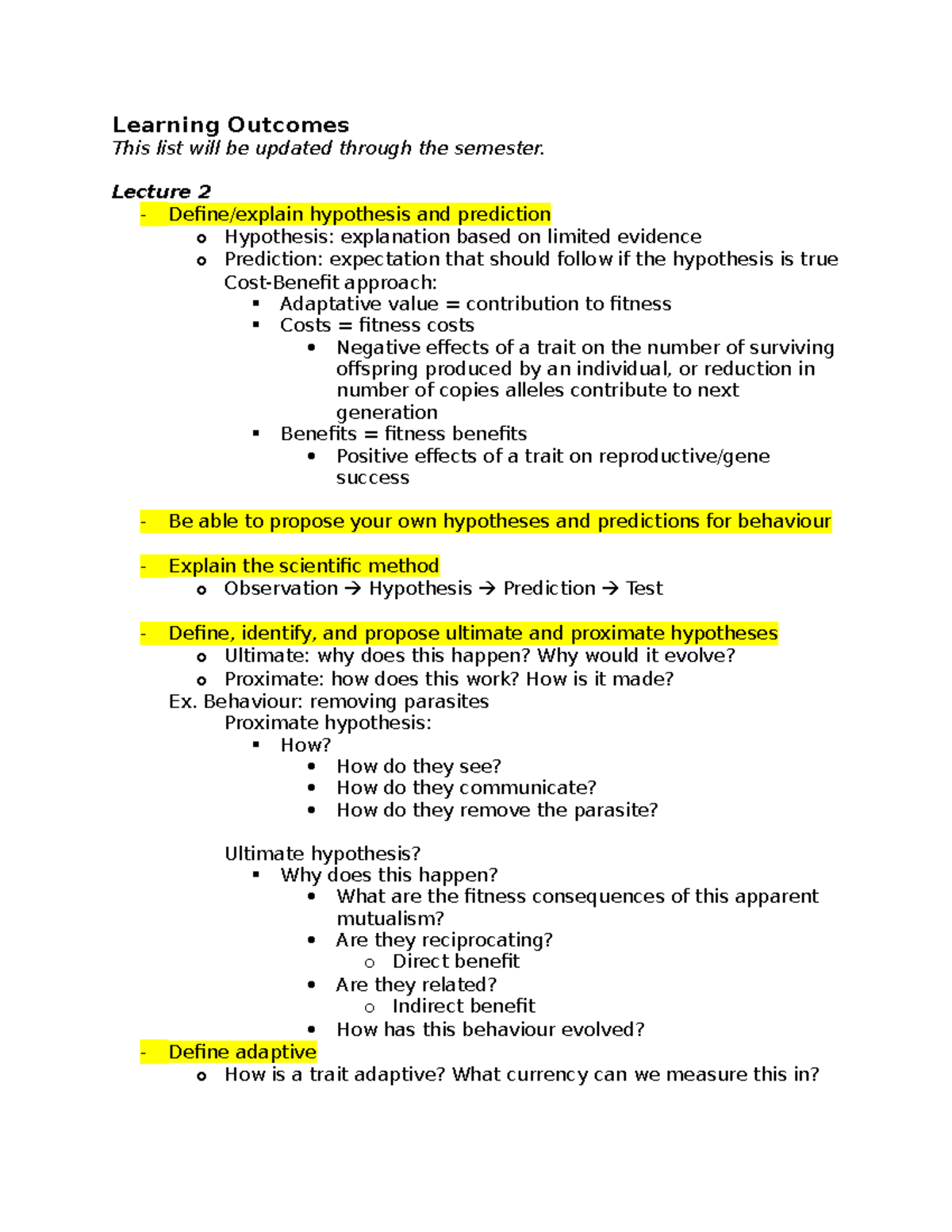 Learning Outcomes L2-21 - Learning Outcomes This list will be updated ...