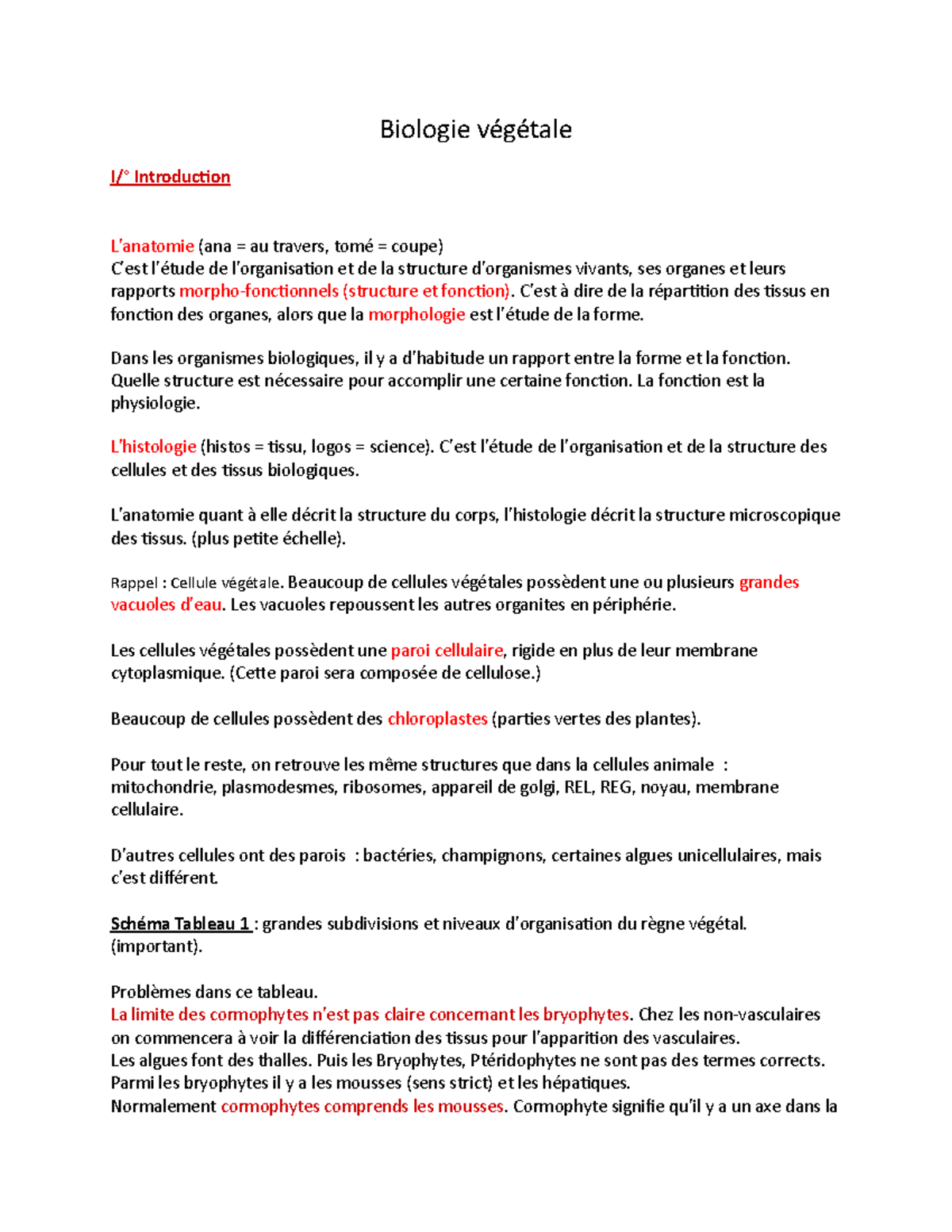 Principes de bases - Notes de cours 2 - Biologie végétale I ...