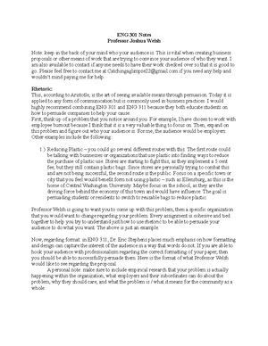 Notes for ENG 301 - Unknown Professor Welsh ENG 301 17 July 2019 ENG ...