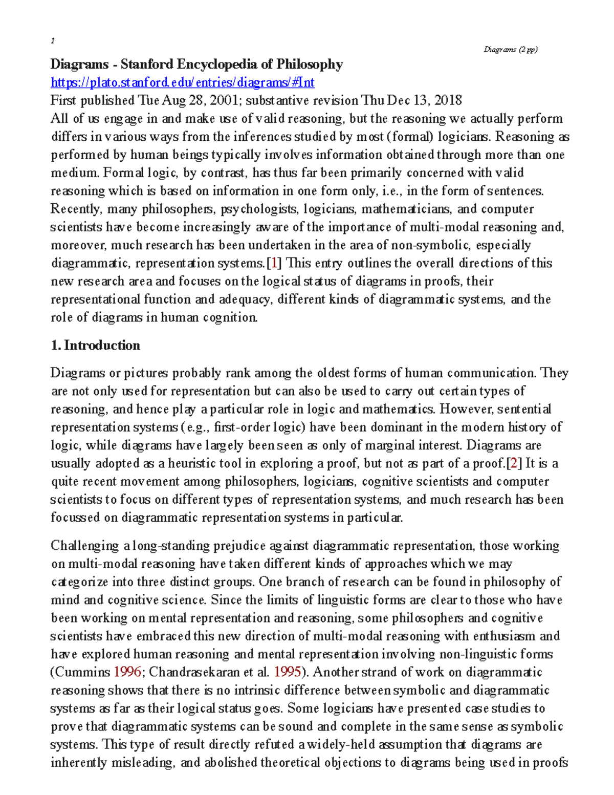 lecture notes 3a - 1 Diagrams (2 pp) Diagrams - Stanford Encyclopedia ...