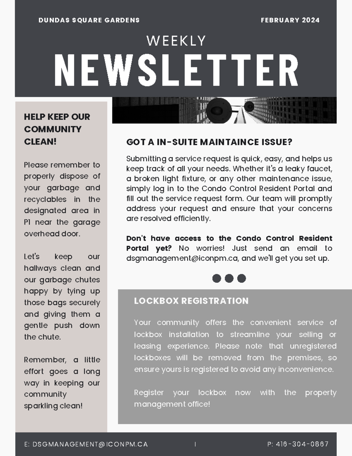 DSG Newsletter - February 2024 - Submitting a service request is quick ...