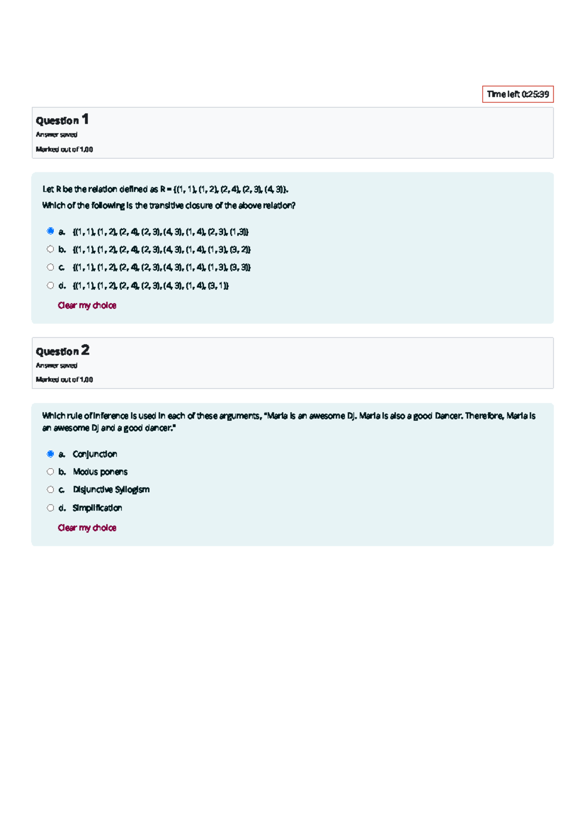 1-10 - exam - Question 1 Answer saved Marked out of 1. Question 2 ...