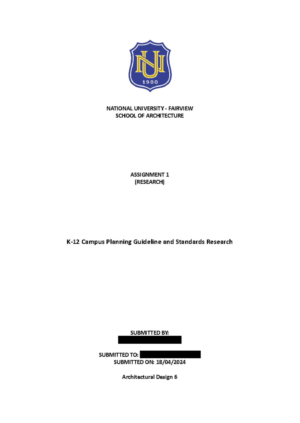 Research for SHS Campus Design - NATIONAL UNIVERSITY - FAIRVIEW SCHOOL ...
