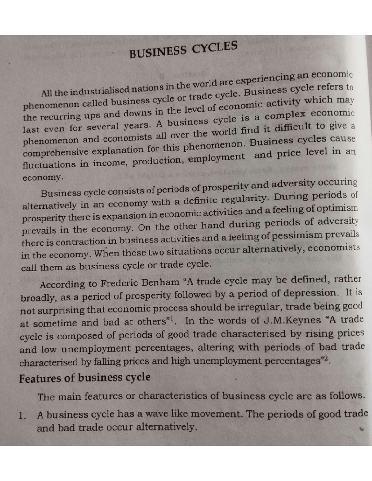 Business Cycle - bachelor of business administration - Studocu