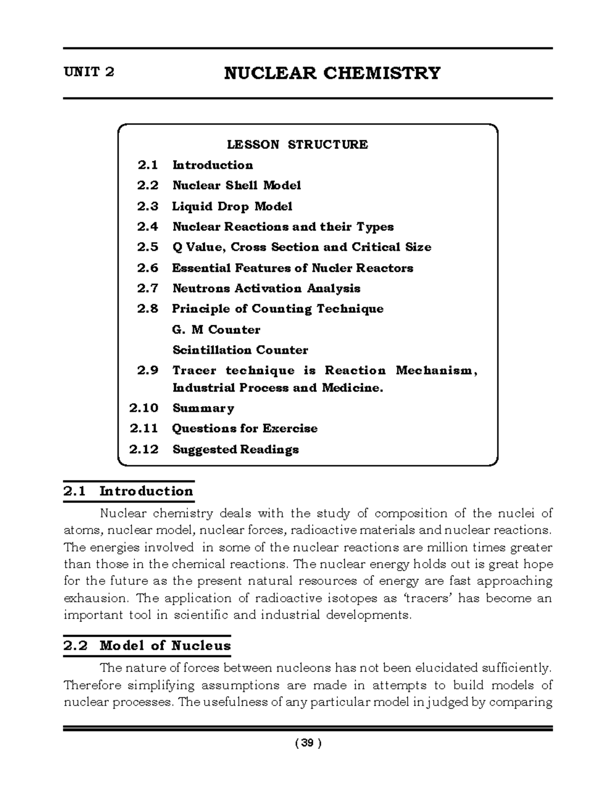 MSc Chemistry Paper-II Unit-2 - UNIT 2 NUCLEAR CHEMISTRY LESSON ...