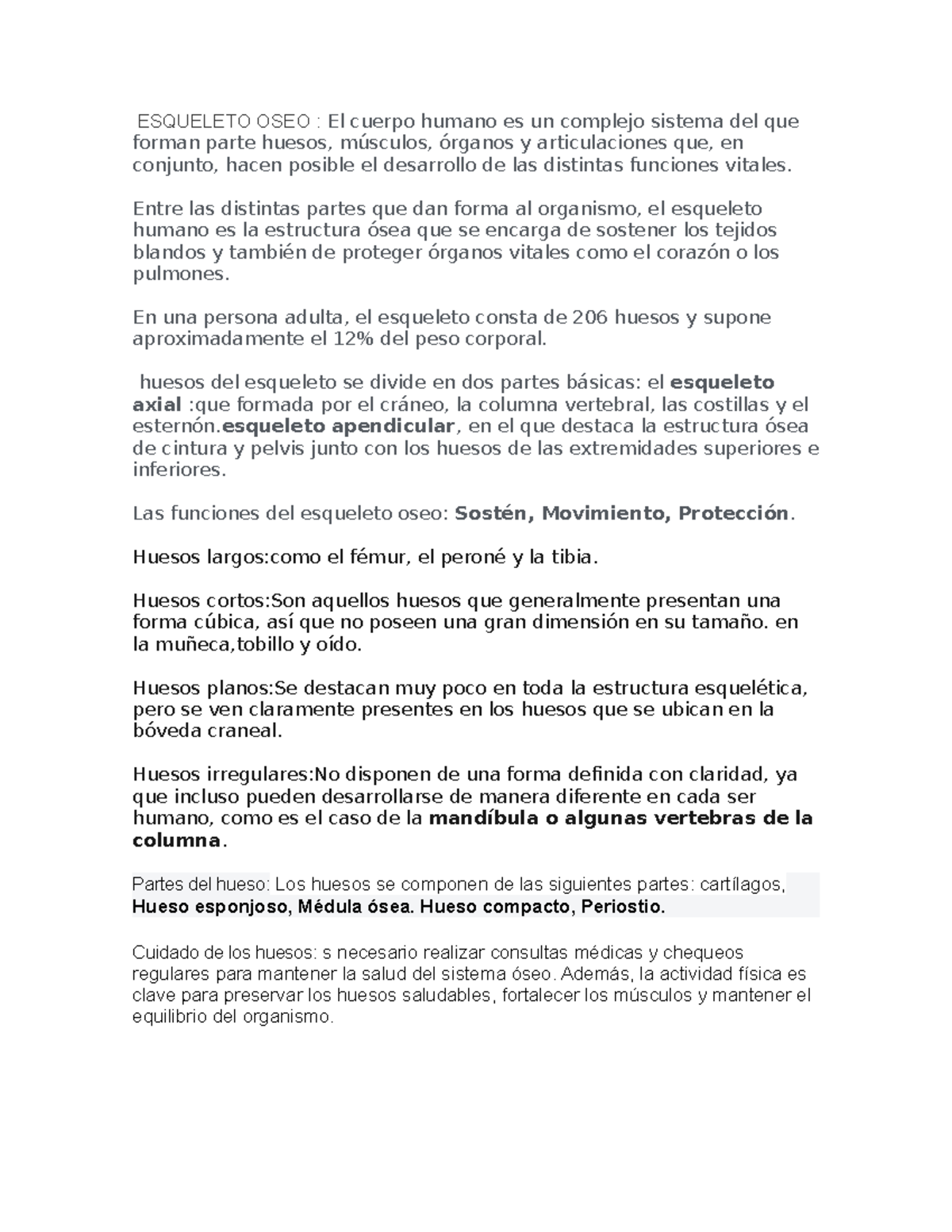 Esqueleto OSEO - ESQUELETO OSEO : El cuerpo humano es un complejo ...