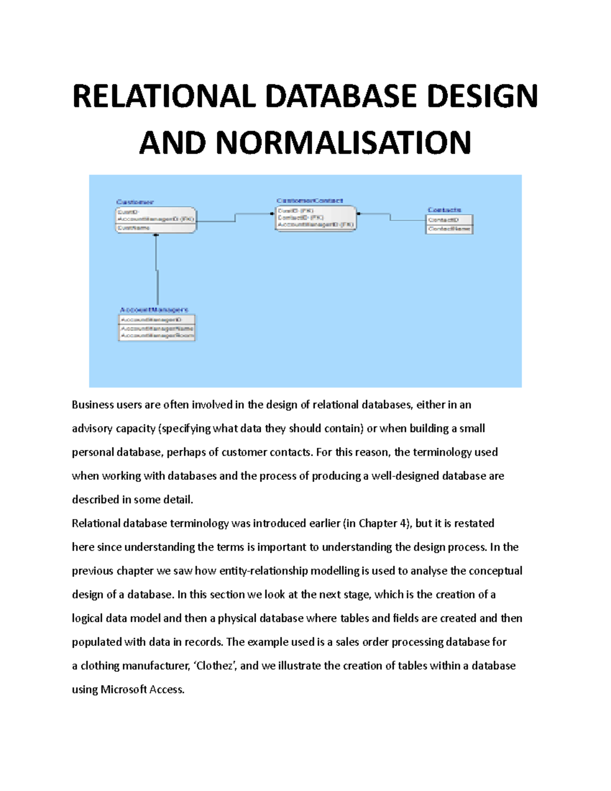Relational Database Design And Normalisation Relational Database