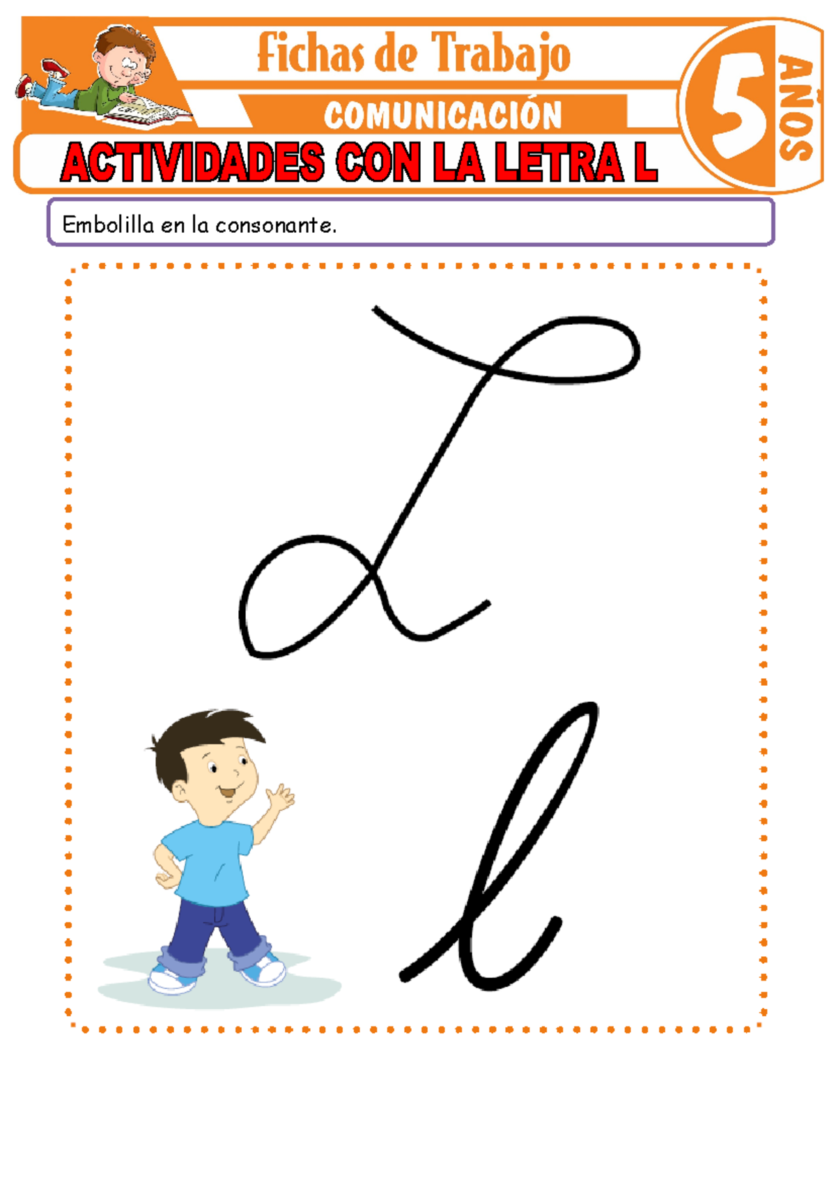 Actividades con la letra L para Ninos de 5 anos - L.l. lengua y ...