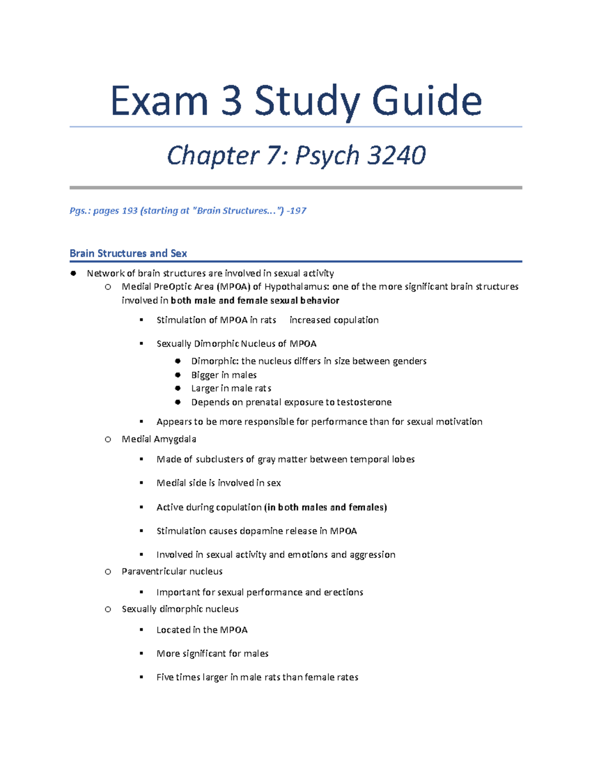 Exam 3 Study Guide - Exam 3 Study Guide Chapter 7: Psych 3240 Pgs ...