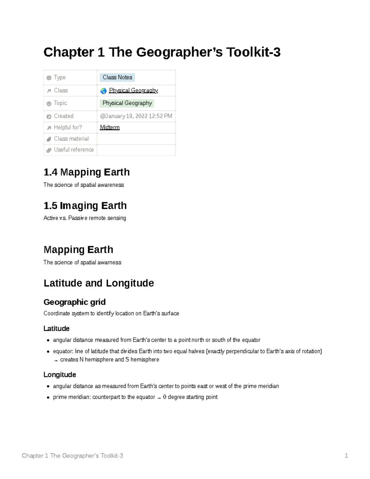 Chapter 1 The Geographers Toolkit-3 - Chapter 1 The Geographer’s ...