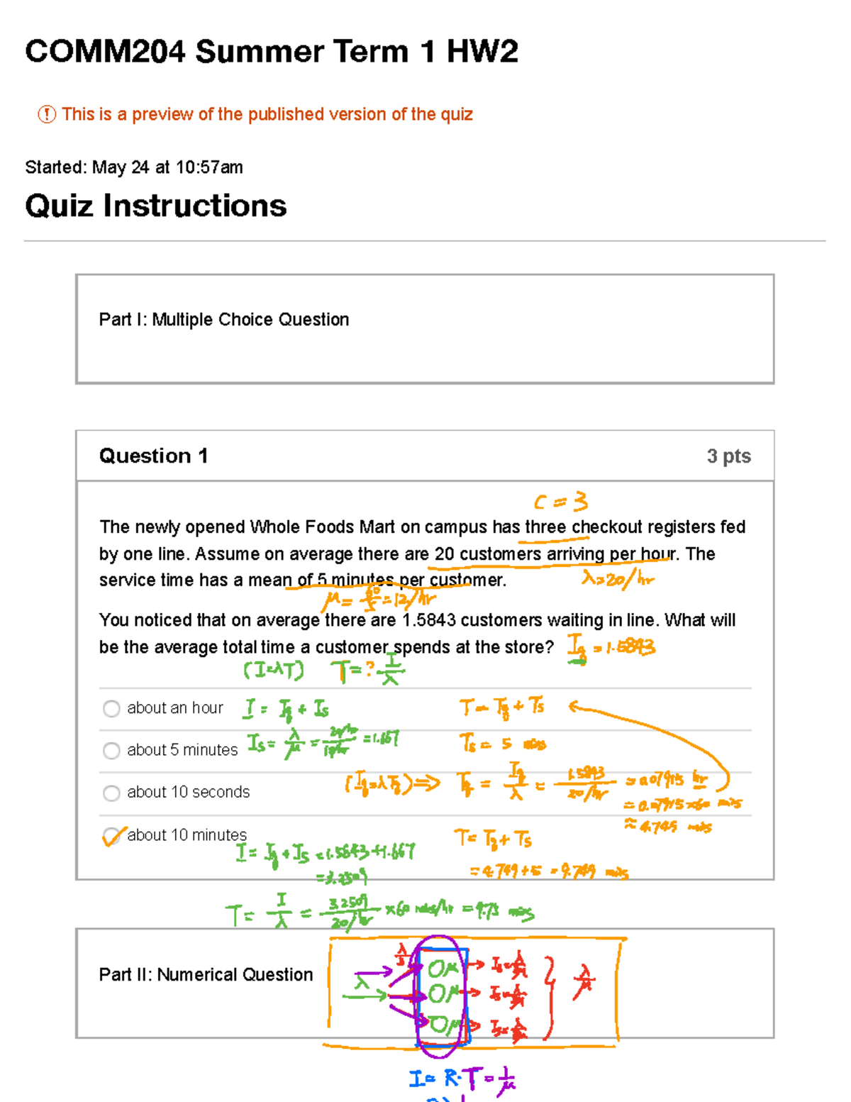 Hw2 921 Lecture Noteslecture Notes 2020 Comm 204 Operations And Logictics Comm204 Summer