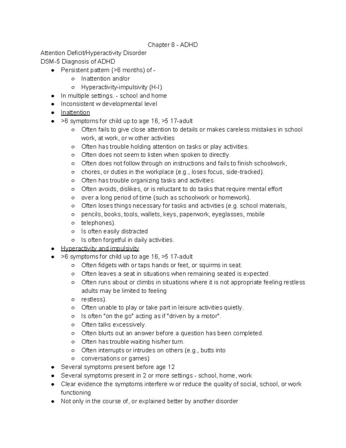 Chapter 8 - ADHD - Attention Deficit Hyperactivity Disorder - Chapter 8 ...