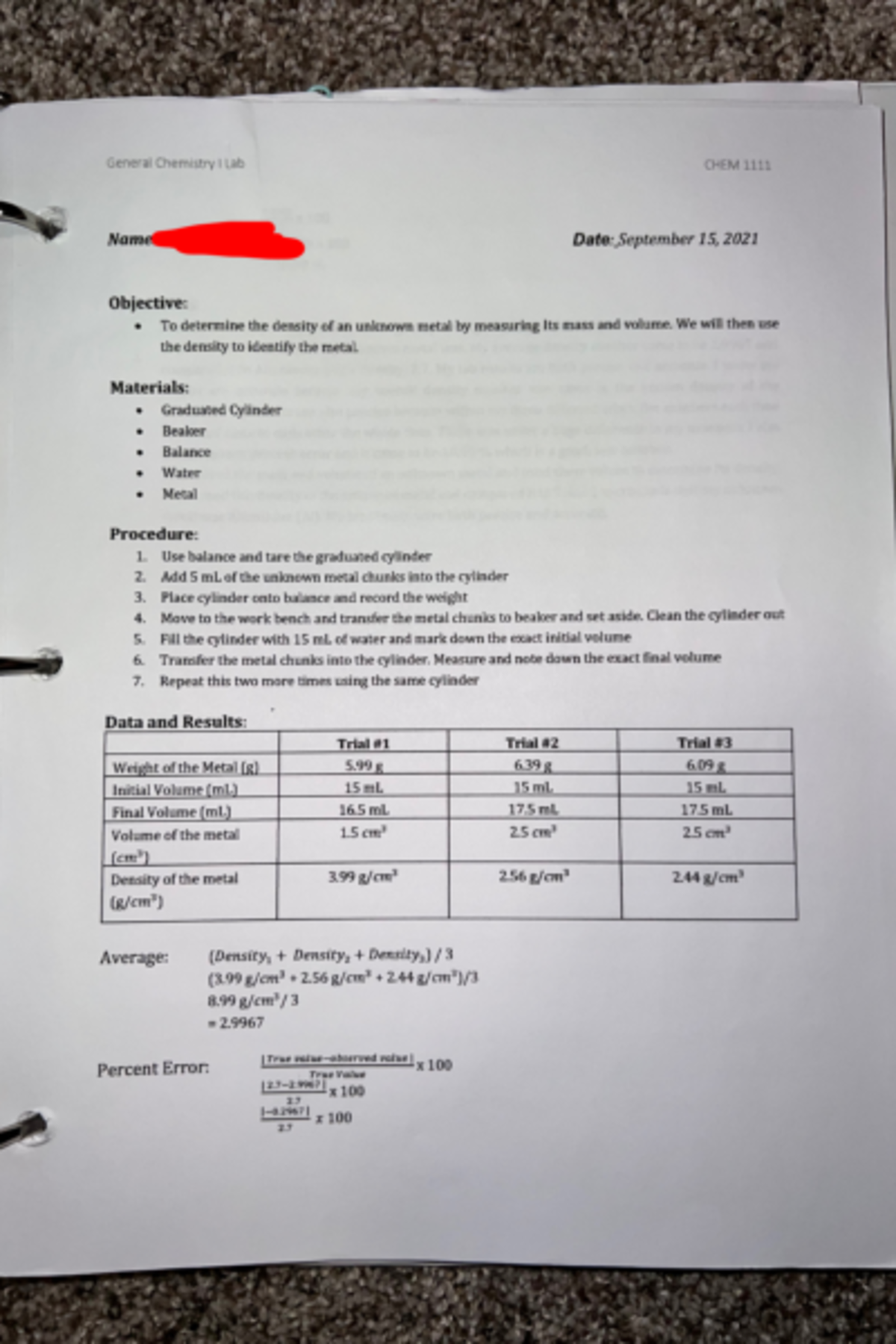 Chemistry I Lab Reports - CHEM 1111 - Studocu
