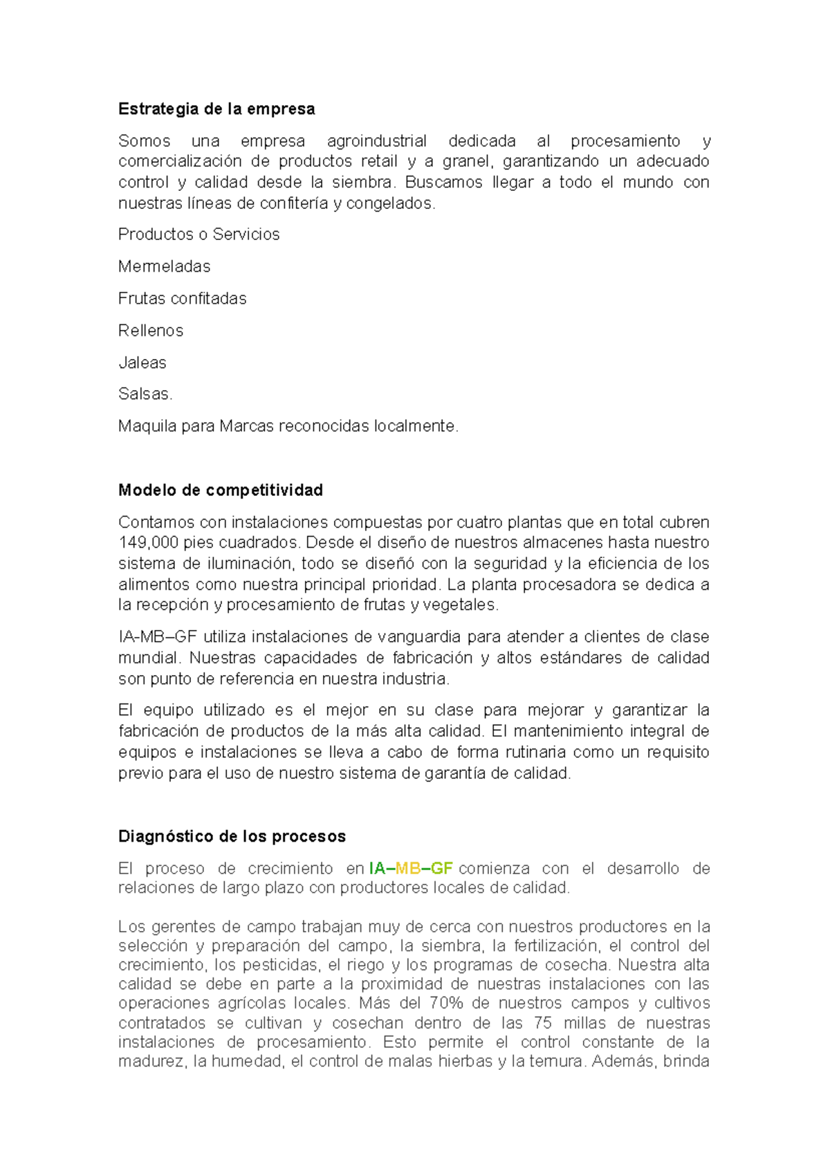 Mantenimiento mebol - Estrategia de la empresa Somos una empresa ...