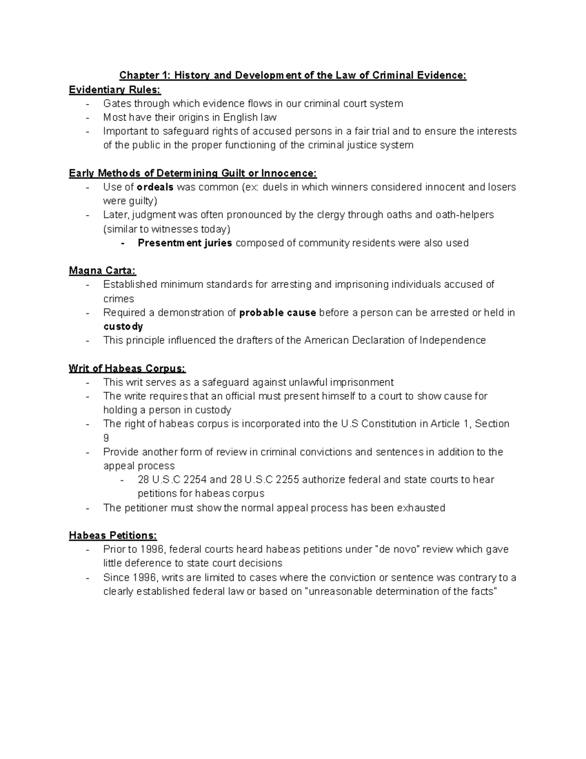 1 cp - Class Notes - Chapter 1: History and Development of the Law of ...