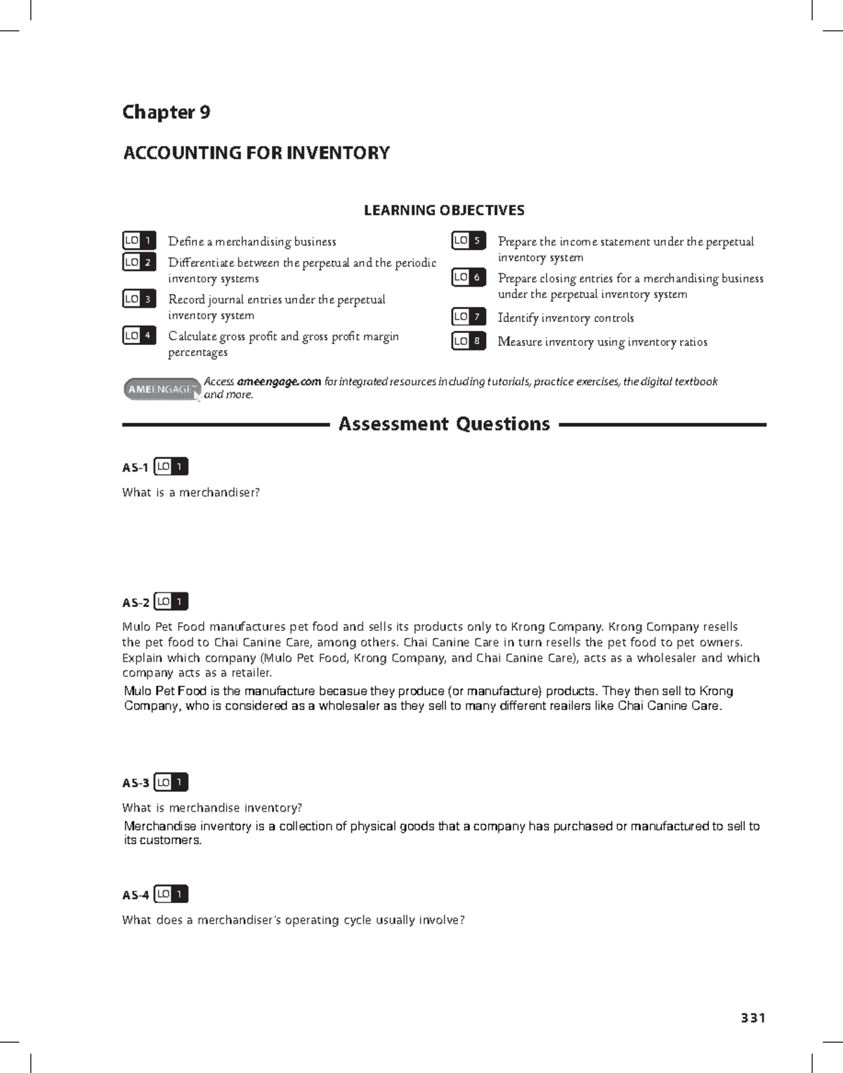 Chapter 9: Accounting for Inventory - Workbook fill-in solutions ...