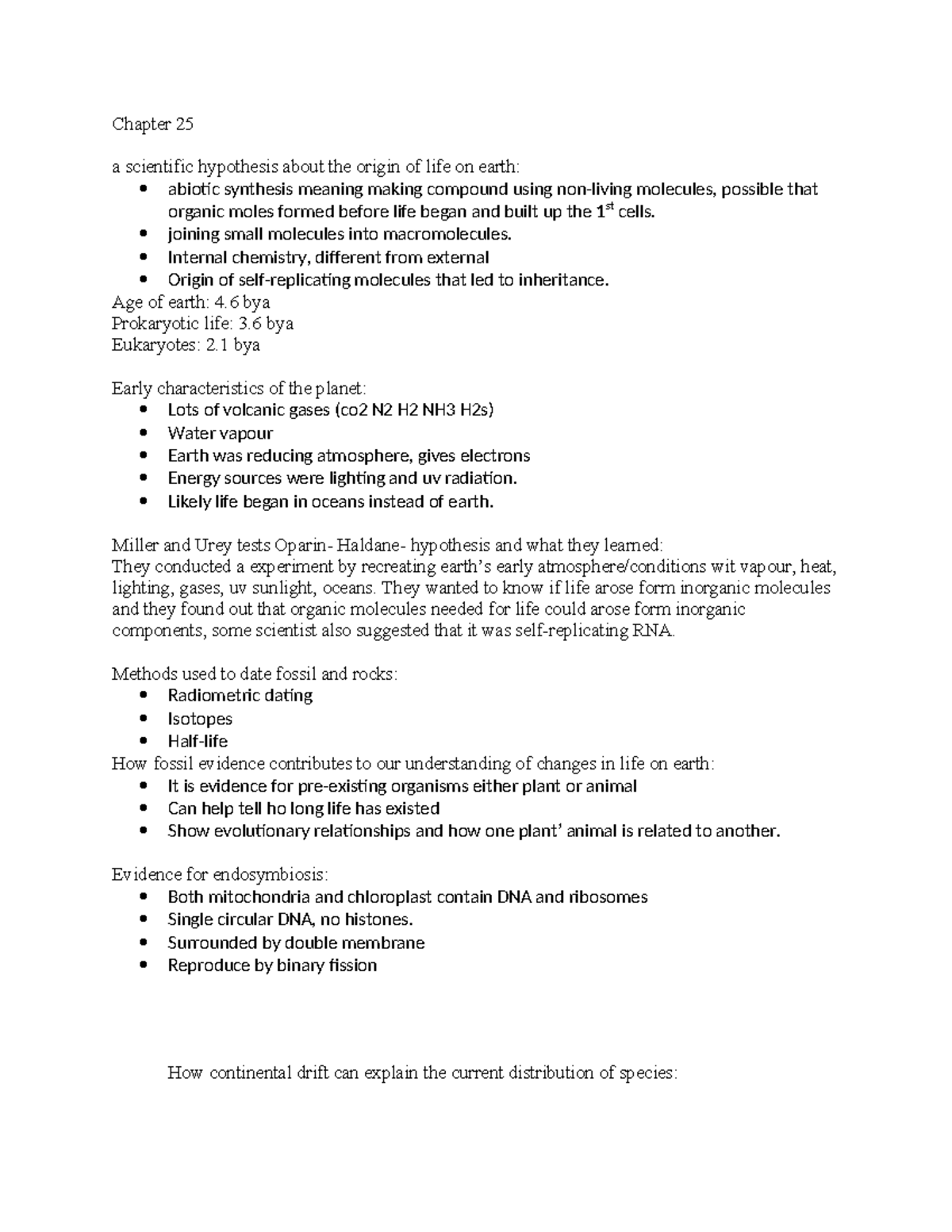 Chapter 25 - biology stuff - Chapter 25 a scientific hypothesis about ...