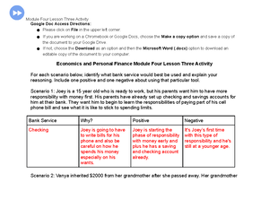 Module Three Lesson One Activity - NGPF Activity Bank Paying for ...