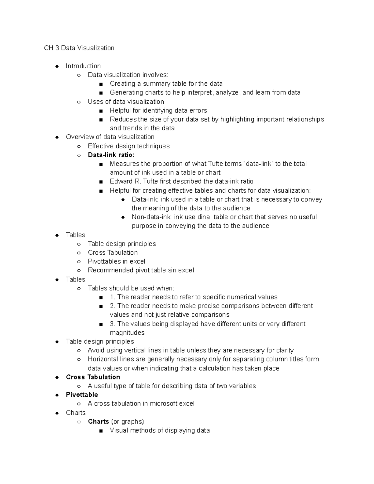BUS 301- WEEK 4 Notes - data visualization - CH 3 Data Visualization ...