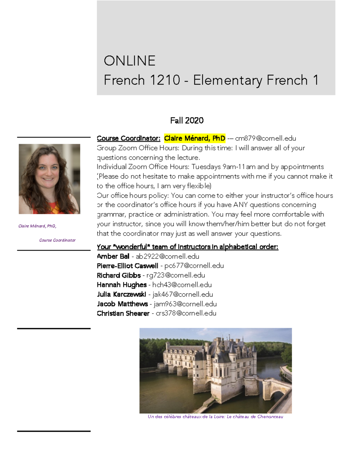 Elementary French 1 Fall 2020 Course Information - Studocu
