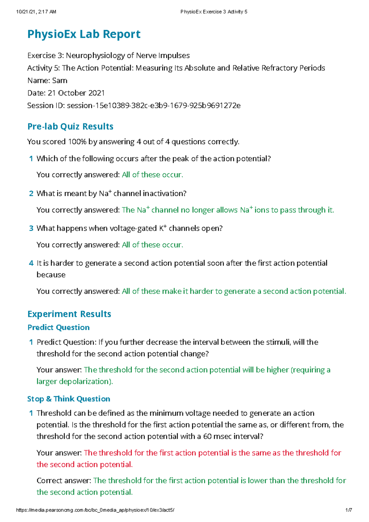 Physio lab report assignment summer - BIO E109 - UC Irvine - Studocu