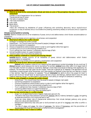 Conflict - Notes - Identify: – What the conflict is/was about? What are ...