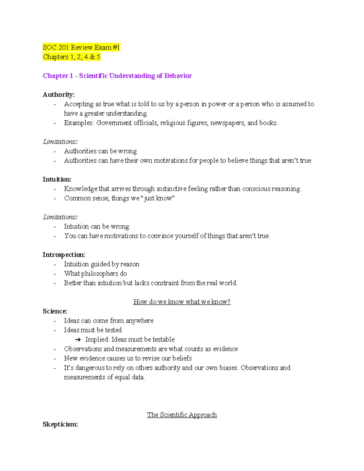 Soc 201 Final Review Summary Research Methods Soc 201 Review Exam