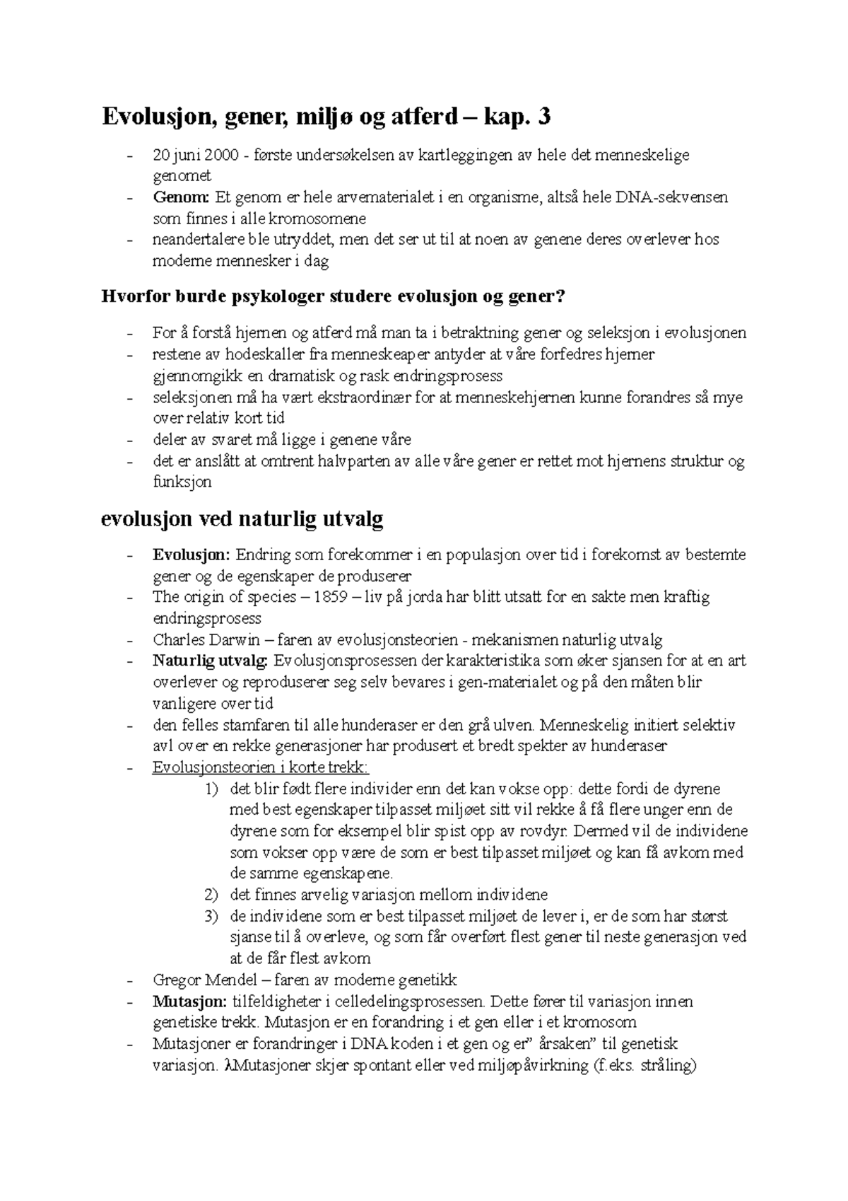 Evolusjon Kap 2