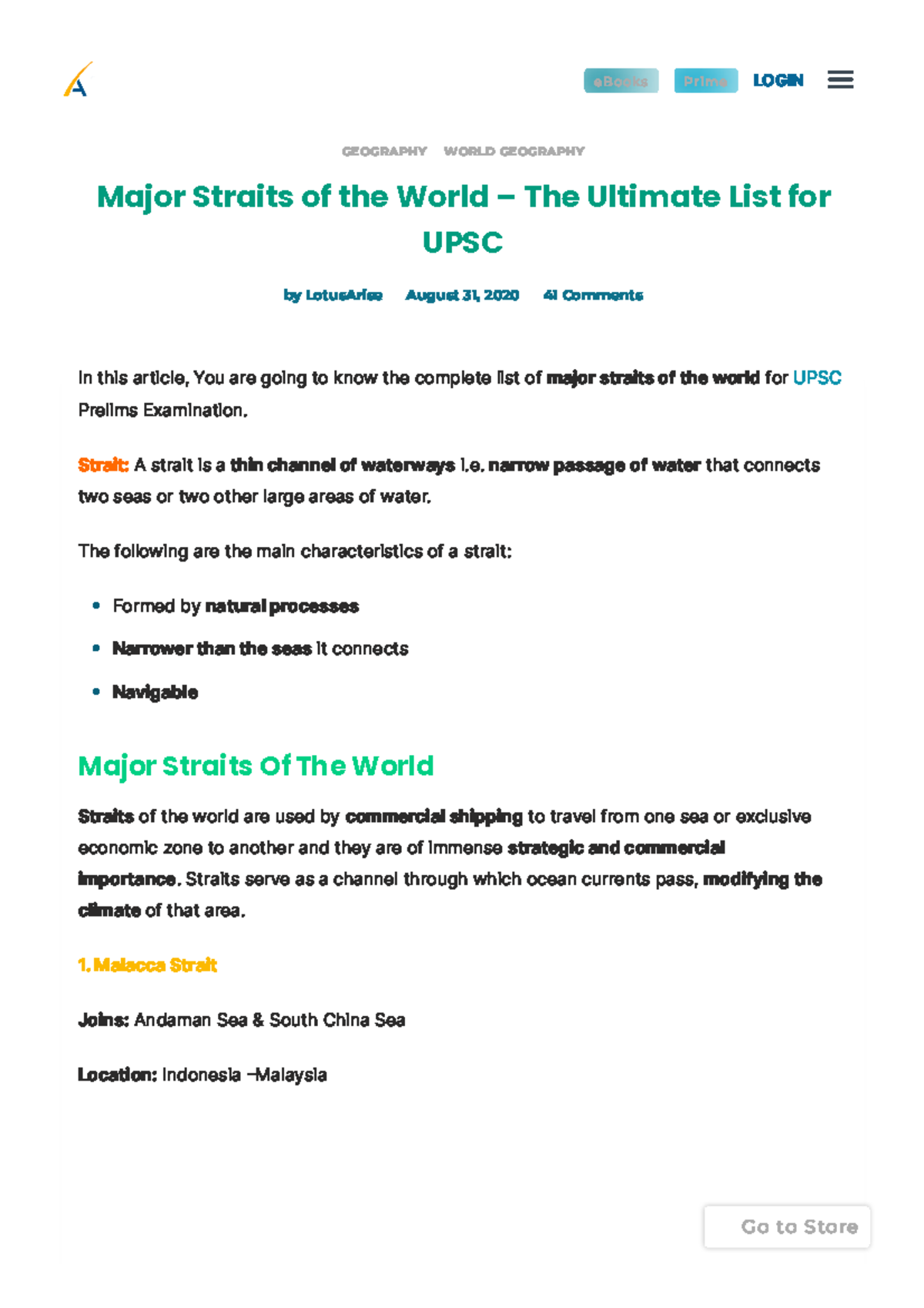 Major Straits of the World - The Ultimate List for UPSC - UPSC Notes ...